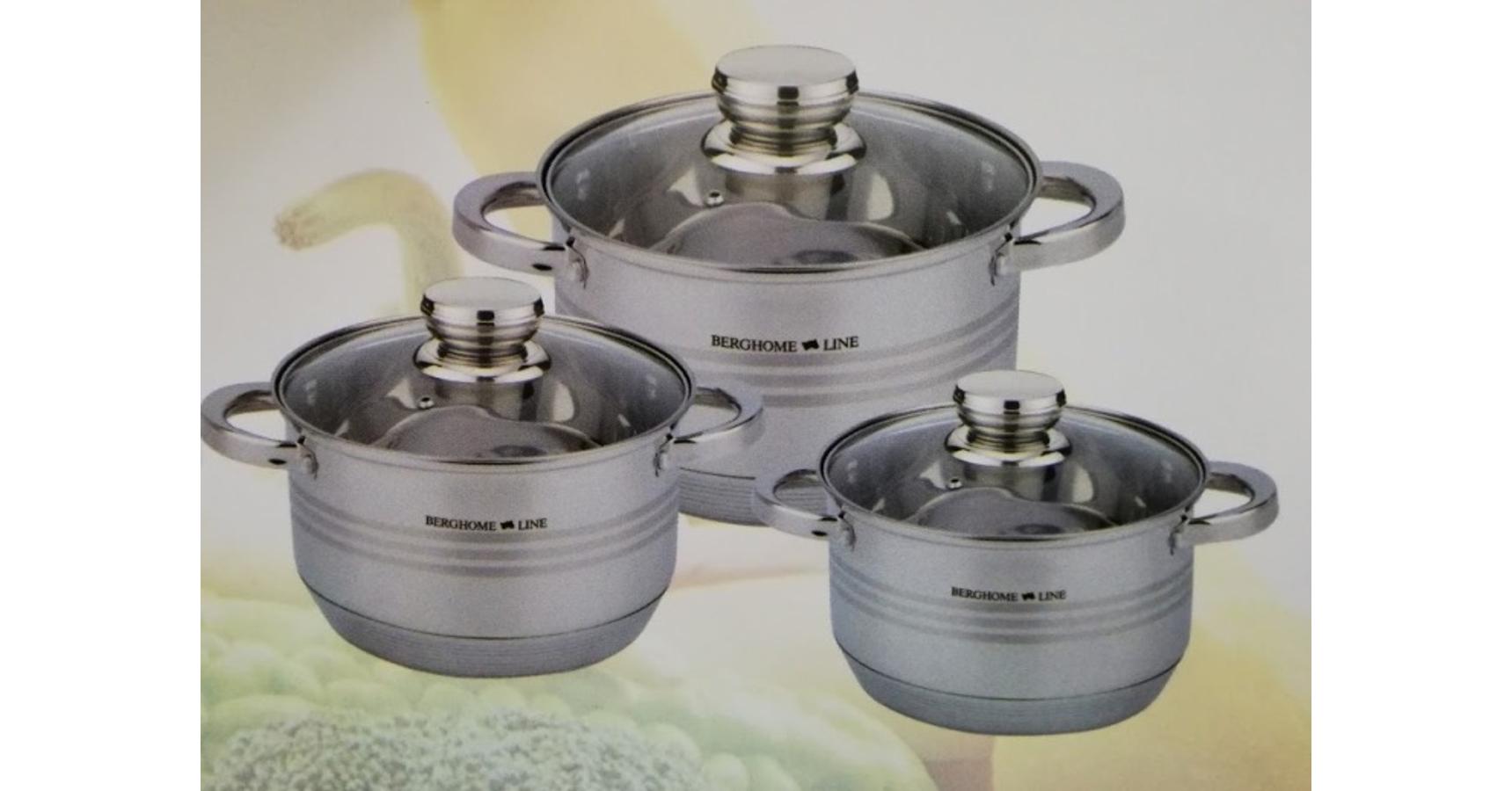Berghome Line rozsdamentes 6 részes lábas készlet